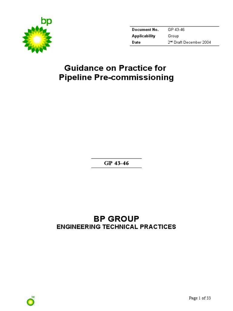 Pipeline Pre-commissioning Guidance | PDF | Emergency Management | Pipe ...