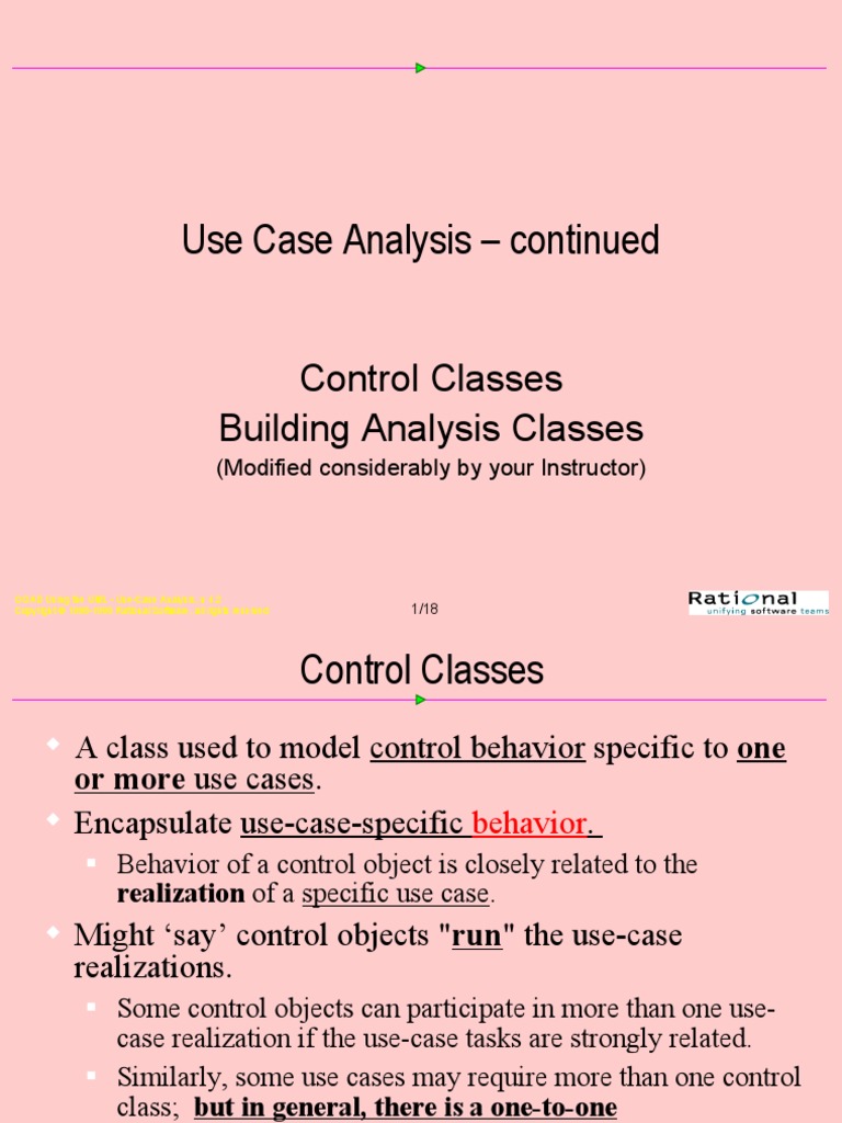 Use Case Analysis - Continued: Control Classes Building Analysis Classes | Download Free PDF ...