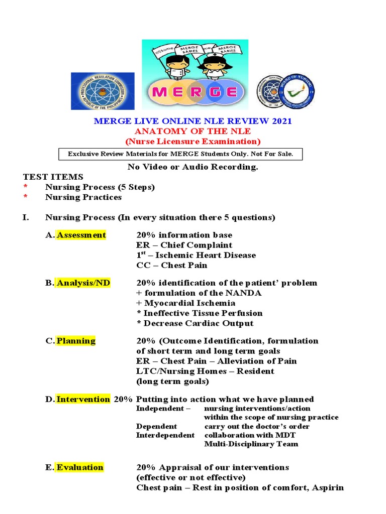 Merge Live Online Nle Review 2021: Anatomy of The Nle (Nurse Licensure ...