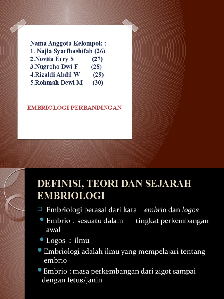 Embriologi Perbandingan | PDF