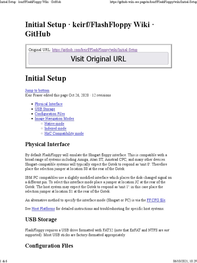 Initial Setup Keirf - FlashFloppy Wiki GitHub | PDF | Computer File | Usb