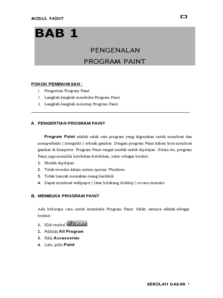 Pengenalan Program Paint | PDF