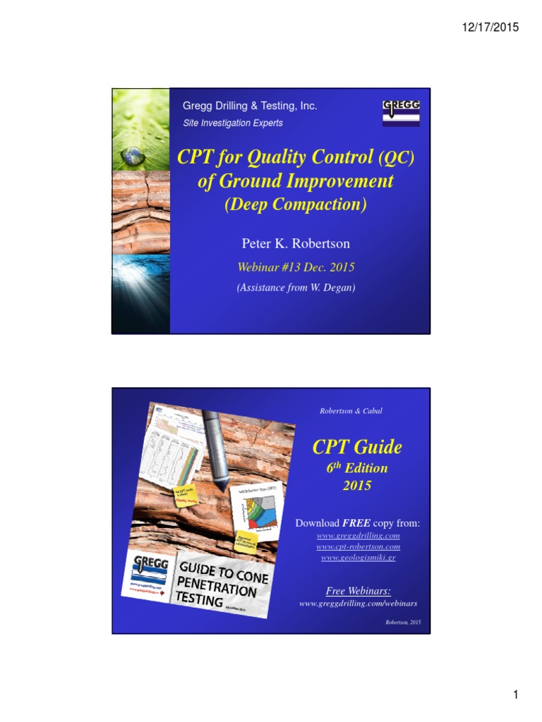 "CPT QC for Ground Improvement Techniques" | PDF | Sedimentology | Nature