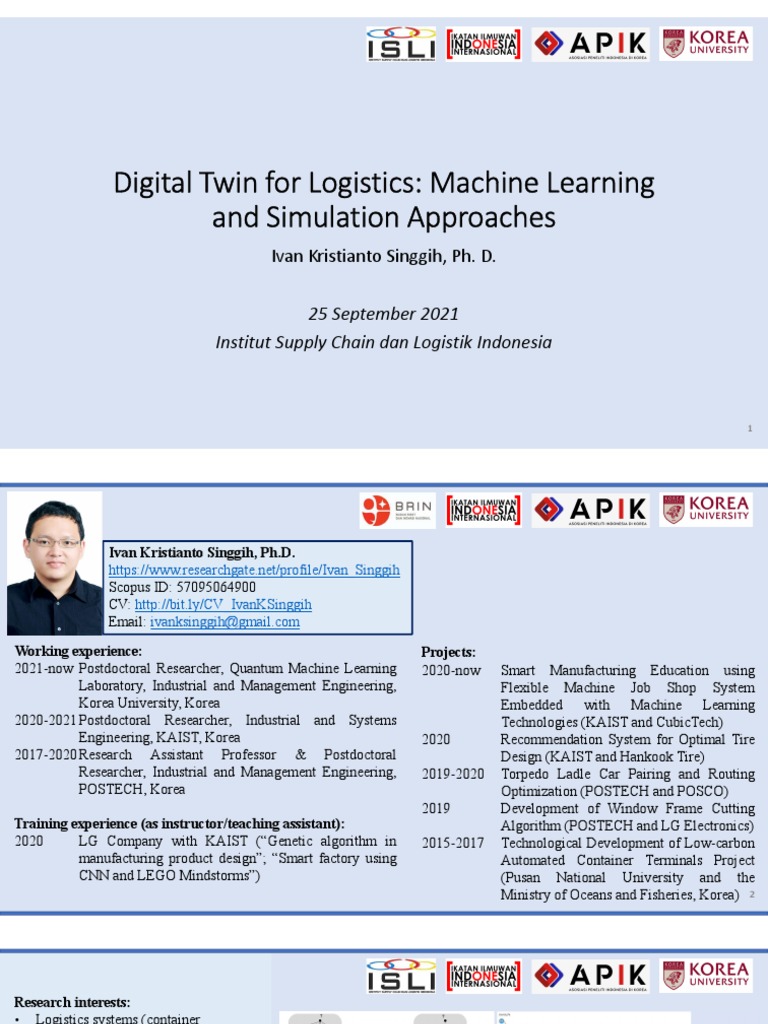 Digital Twin For Logistics | PDF | Simulation | Pattern Recognition