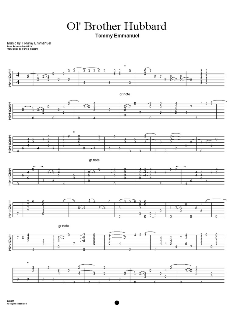Tommy Emmanuel Ol Brother Hubbard | PDF