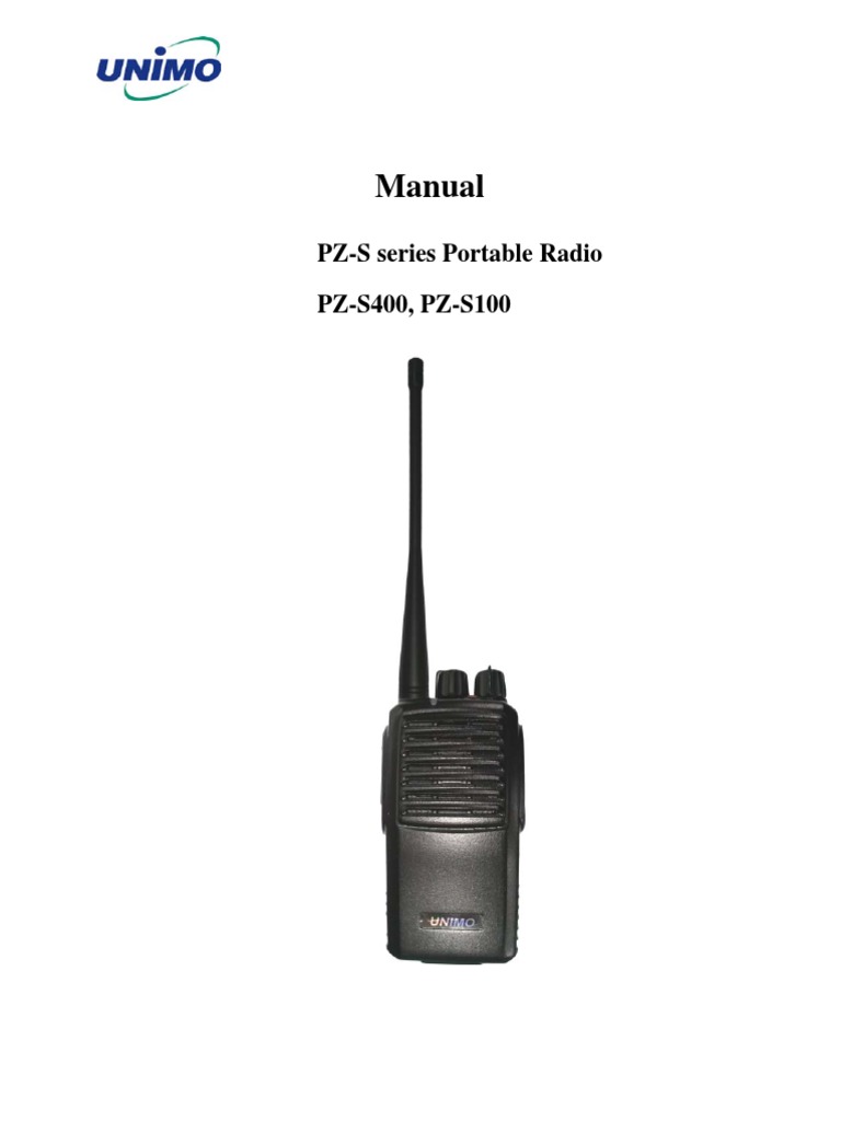 Portable Radio - UNIMO PZ-S Series Users-Manual-1398105 | PDF ...