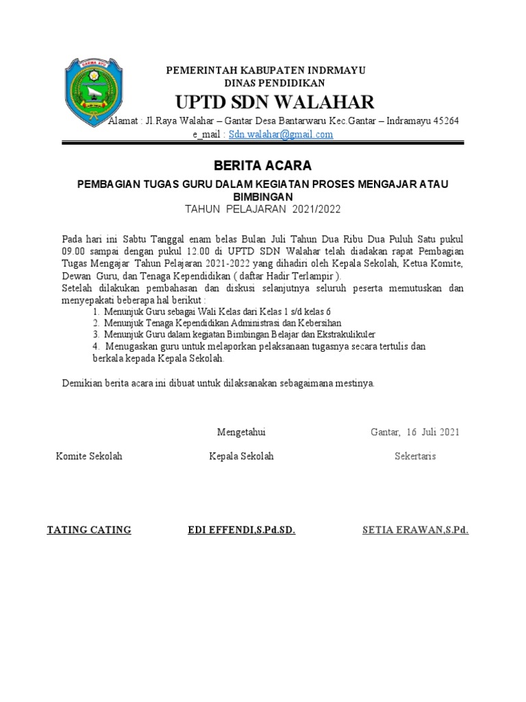 Berita Acara SKBM 2021 | PDF