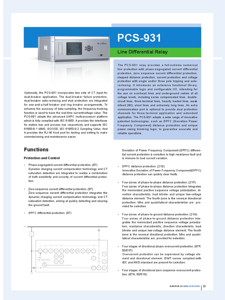 Line Differential Protection PCS-931 | PDF | Electrical Connector ...