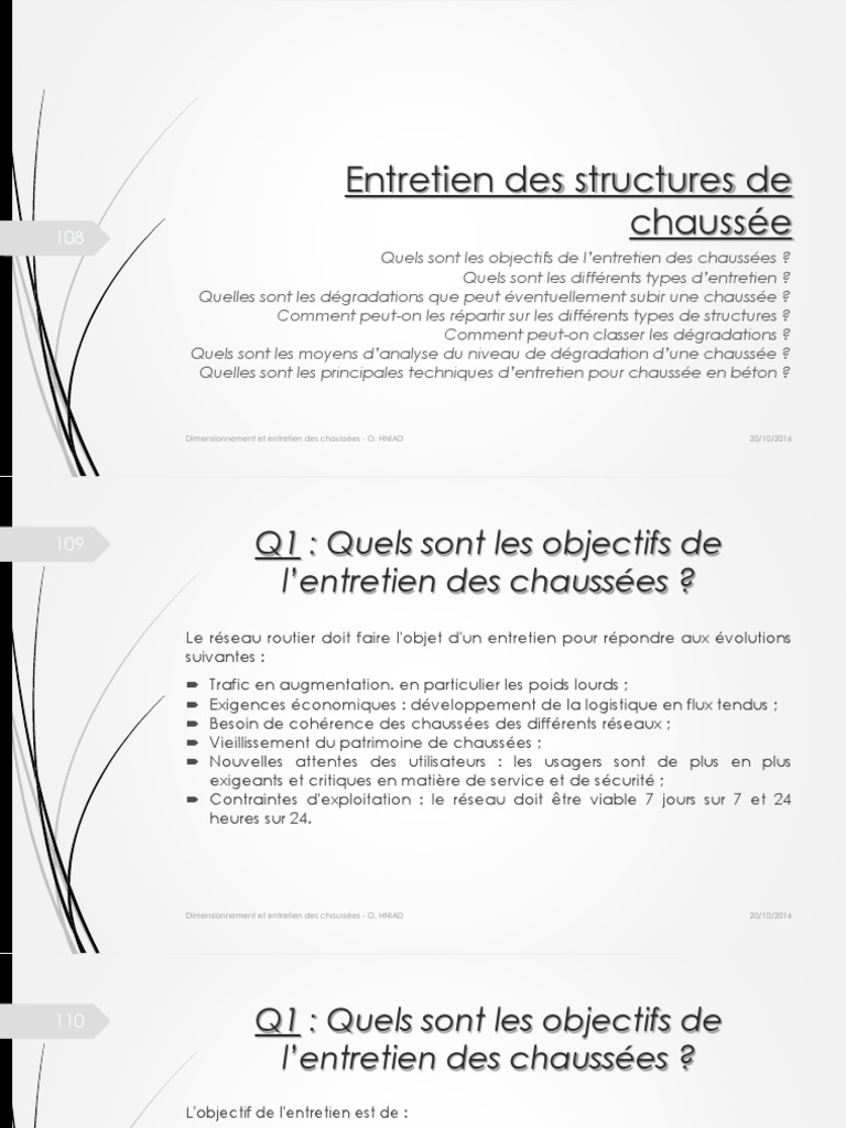 Dimensionnement Et Entretien Des Chaussées - Entretien Des Structures de Chaussée | PDF ...