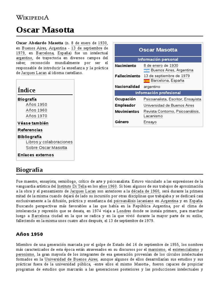Oscar Masotta | PDF | Clásicos | Ficción general
