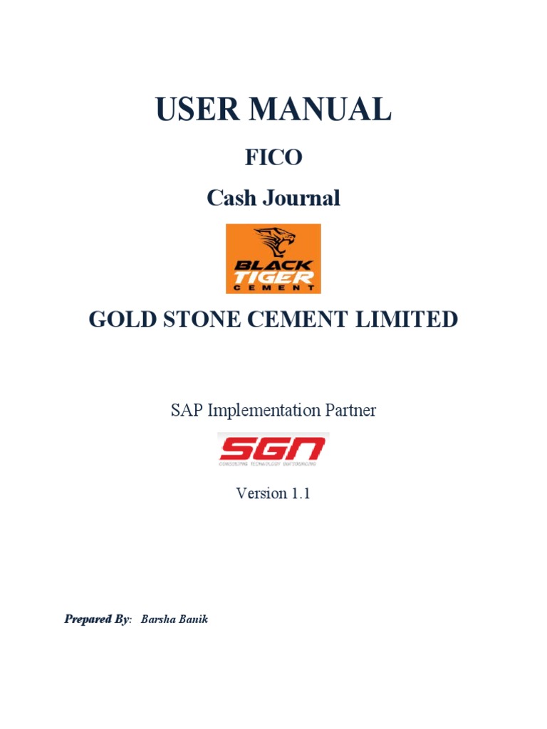 SAP Cash Journal User Manual | PDF | Proprietary Software | Receipt
