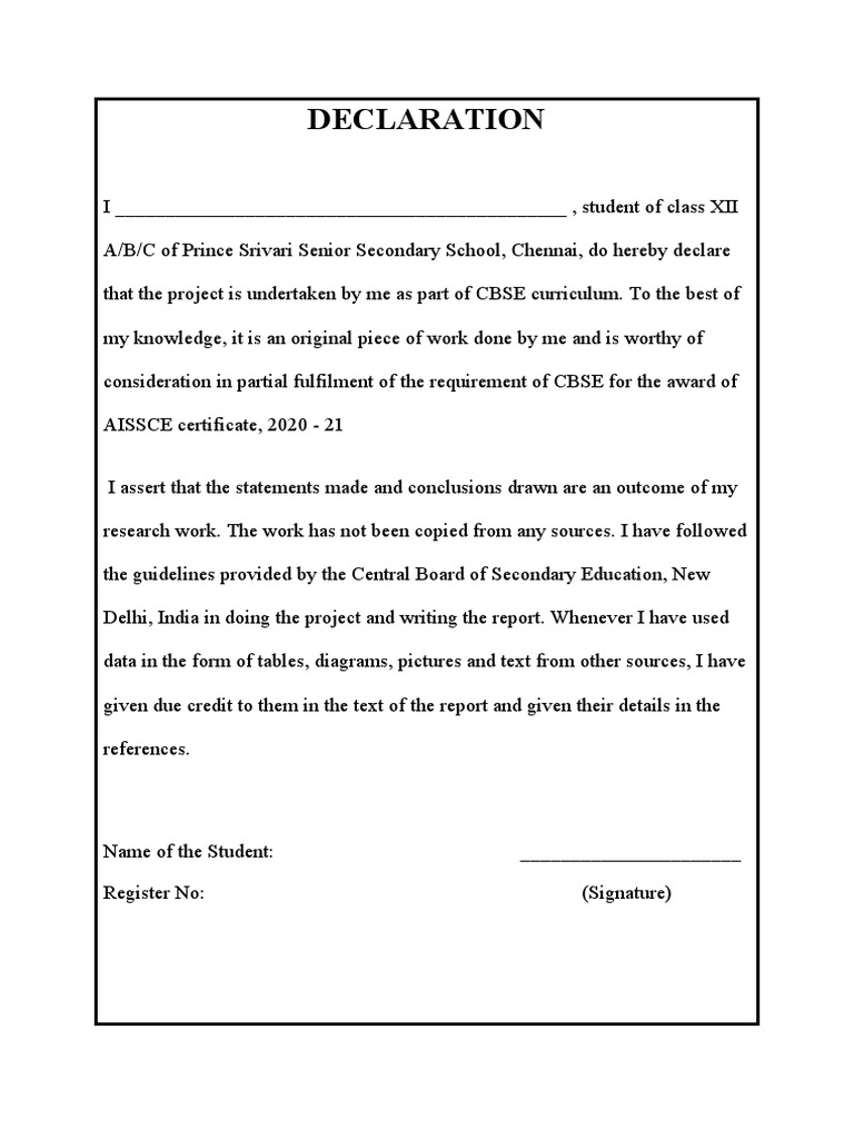 Declaration Page - XII | PDF