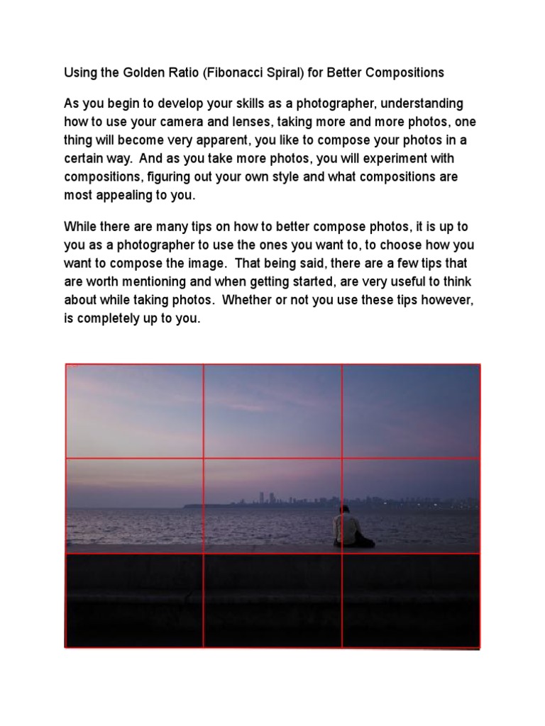 Golden Ratio in Photography Composition | PDF | Camera | Imaging