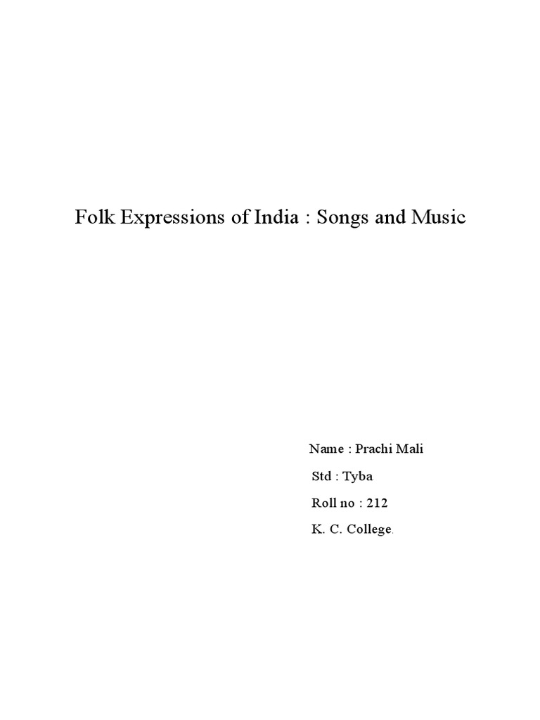 Folk Expressions of India | PDF