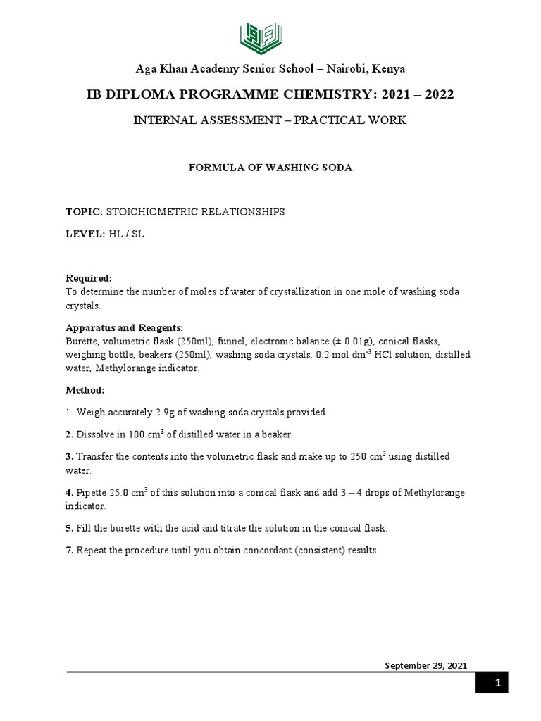 Determining The Water of Crystallization | PDF