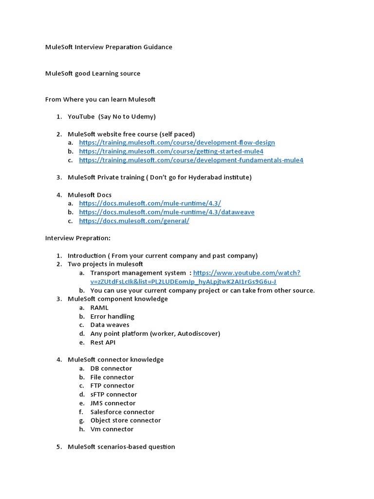 MuleSoft Interview Preparation Guidance | PDF