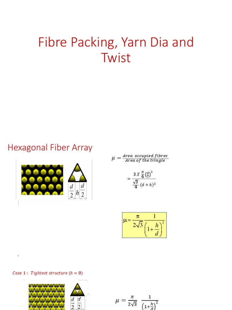Understanding Yarn Diameter, Fiber Packing, and Twist Through ...