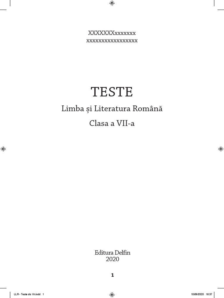 LLR - Teste Cls VII | PDF