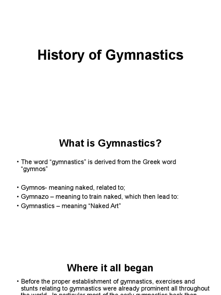 History of Gymnastics | PDF | Physical Exercise | Indoor Sports