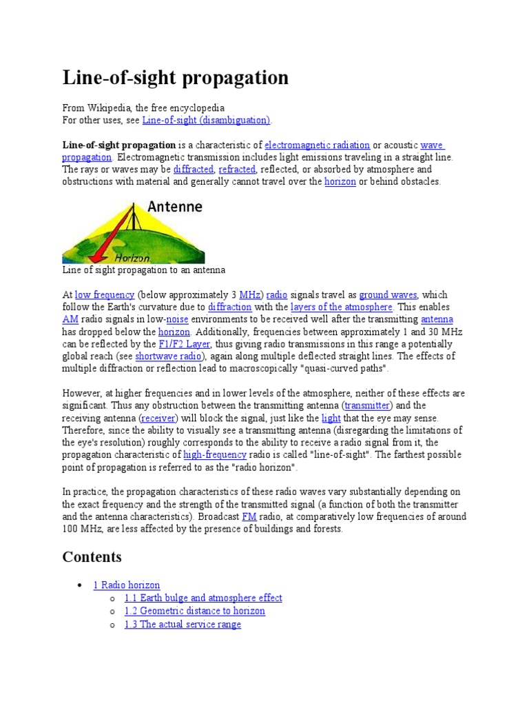 Line-Of-Sight Propagation Is A Characteristic of | PDF | Horizon ...