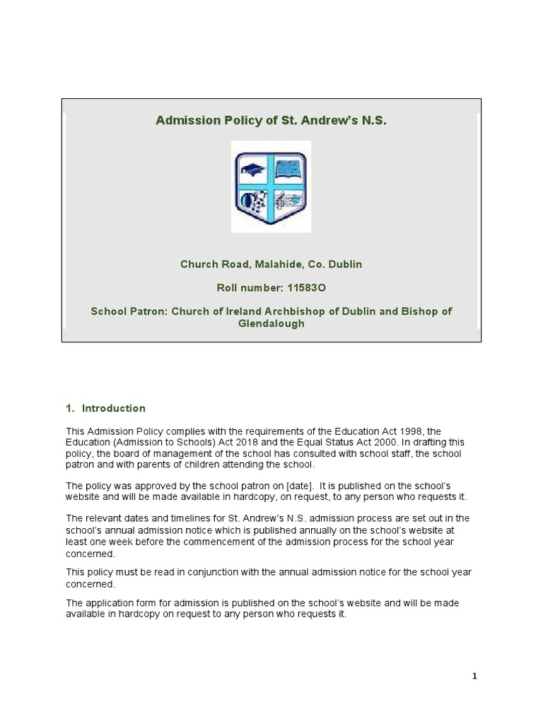 Admissions Policy 2020 | PDF | University And College Admission ...