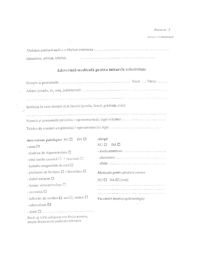 Fisa Medicala Word | PDF