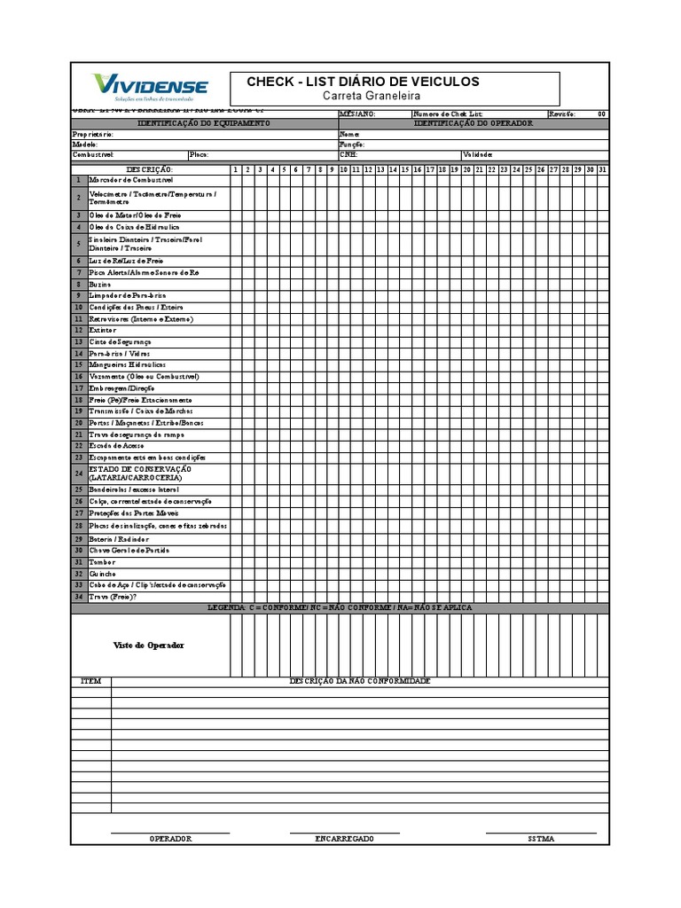 Check List D - Carreta Granereiro | PDF