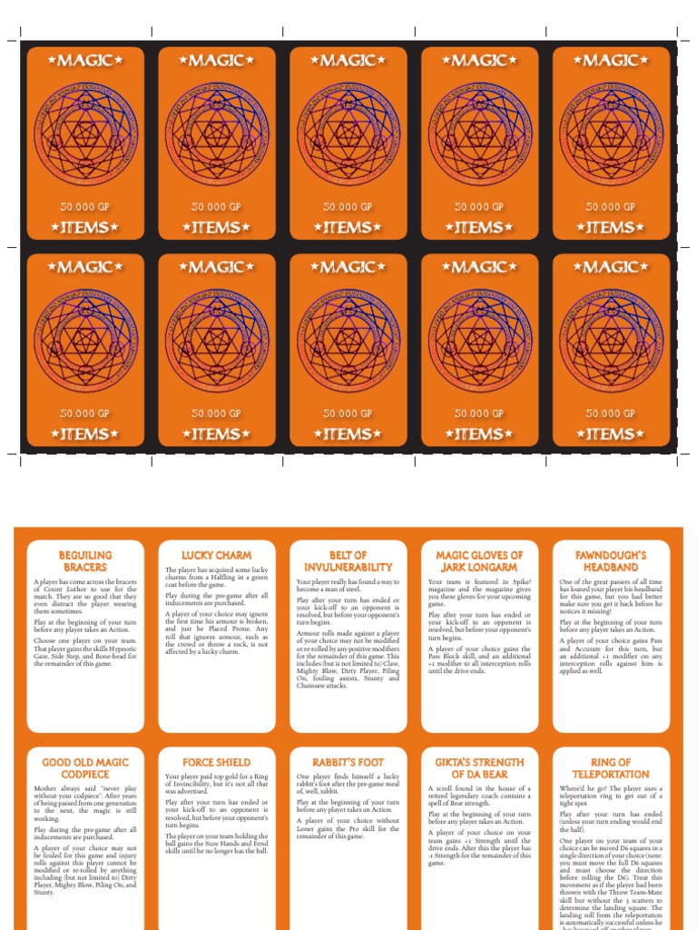 Blood Bowl - Special Play Cards | PDF | Teams | Football Codes