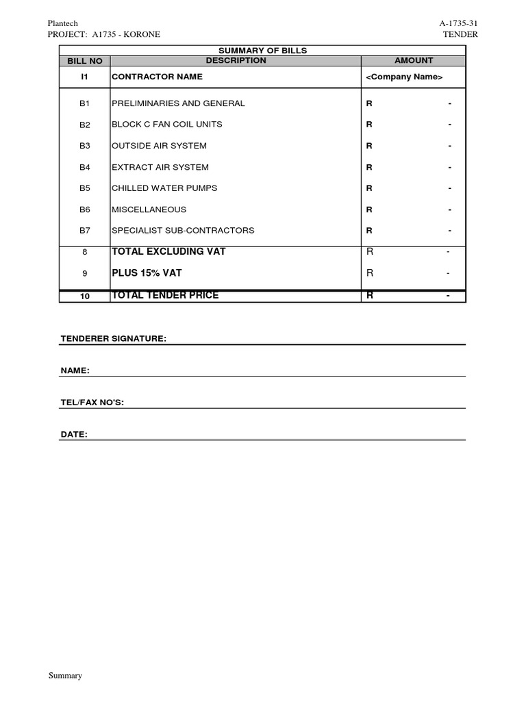 A2121-31 Sars Brooklyn Hvac Installation Block C Boq 2021-06-30 | PDF ...