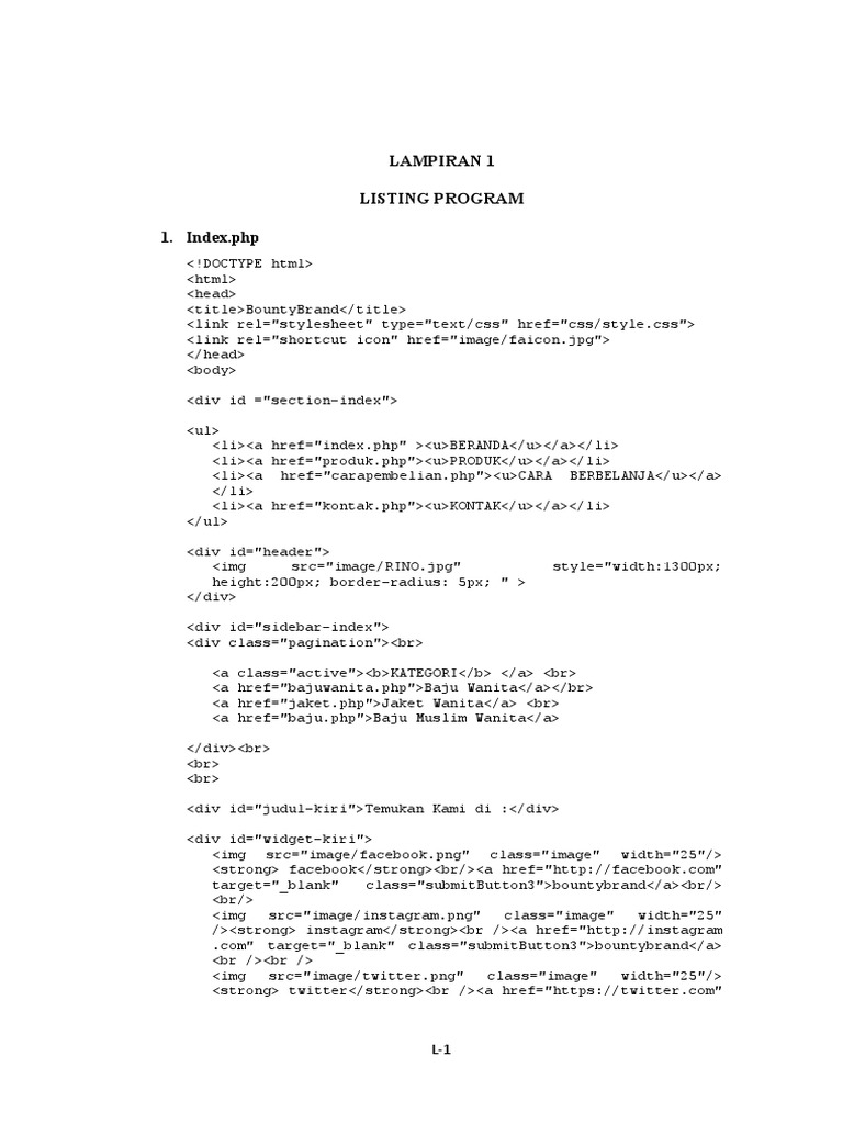 Lampiran Listing Program | PDF