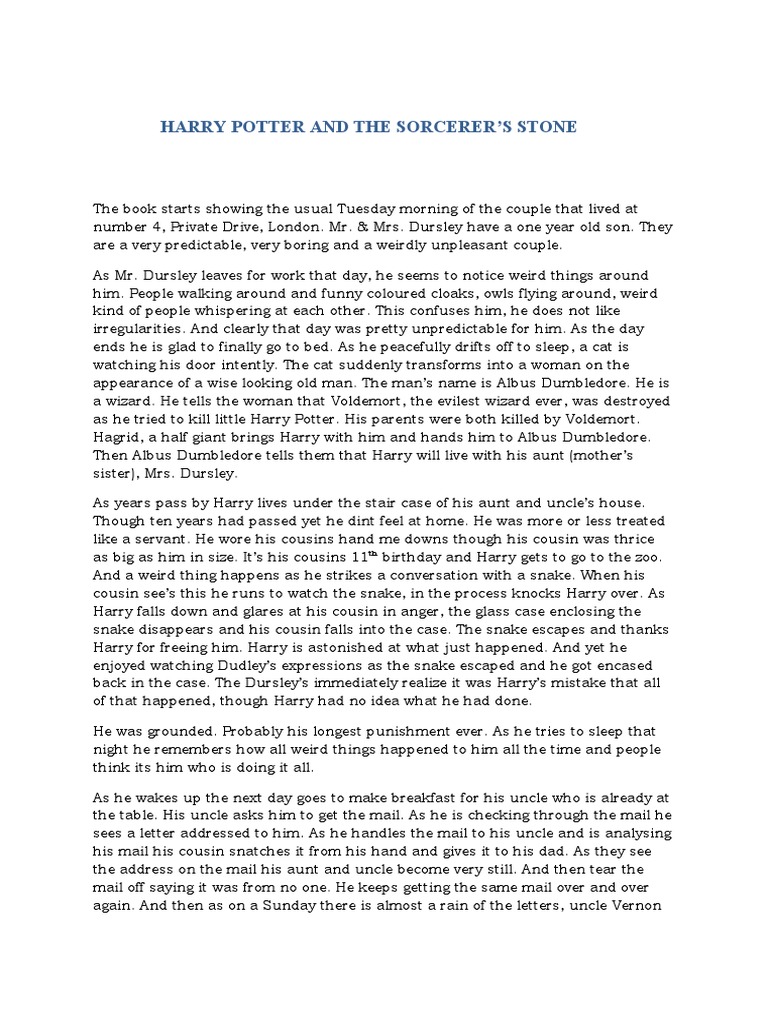 Harry Potter and The Sorcerer | PDF | Contemporary Fantasy Novels ...