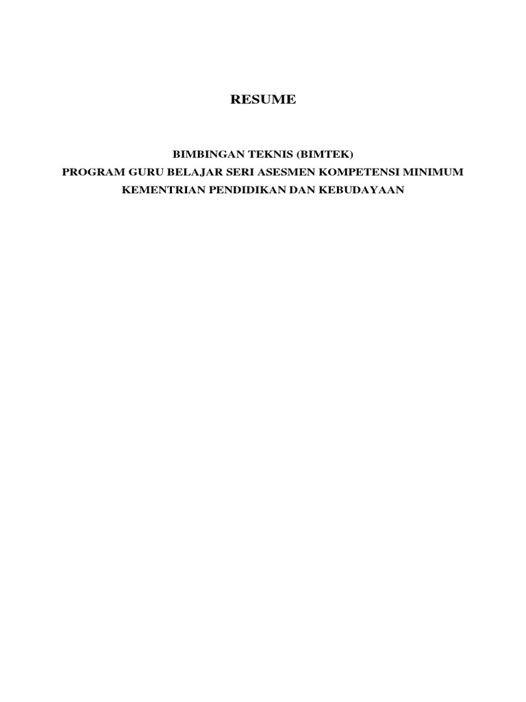 Resume Bimtek Akm 2 | PDF