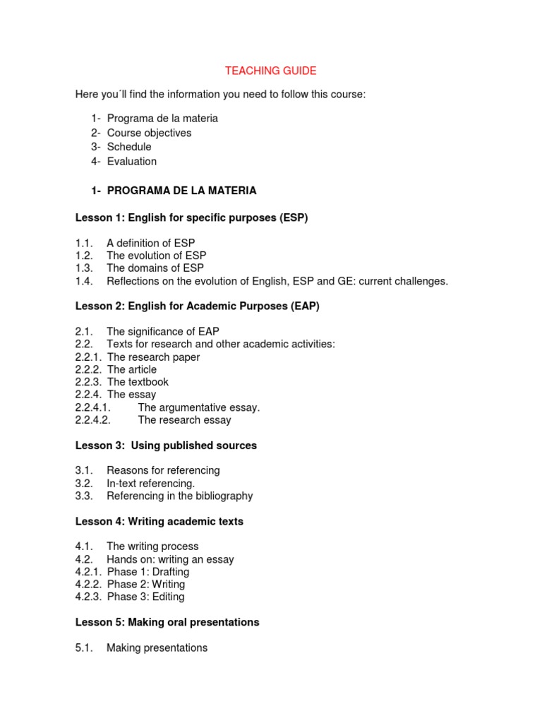 Teaching Guide 2018 | PDF | Essays | Lecture