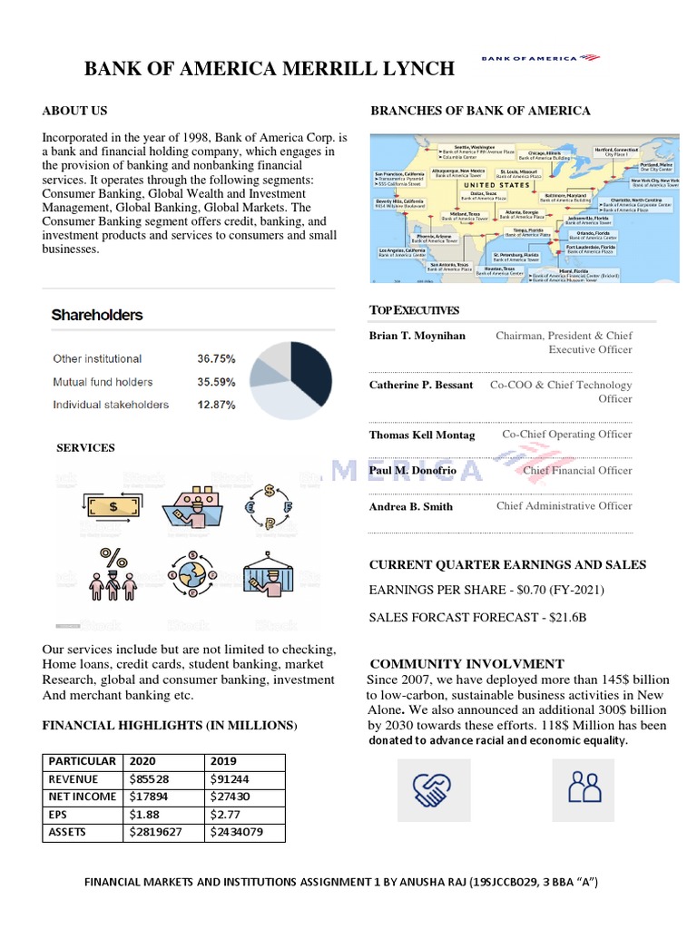 Bank of America Fact Sheet | PDF | Bank Of America | Banks