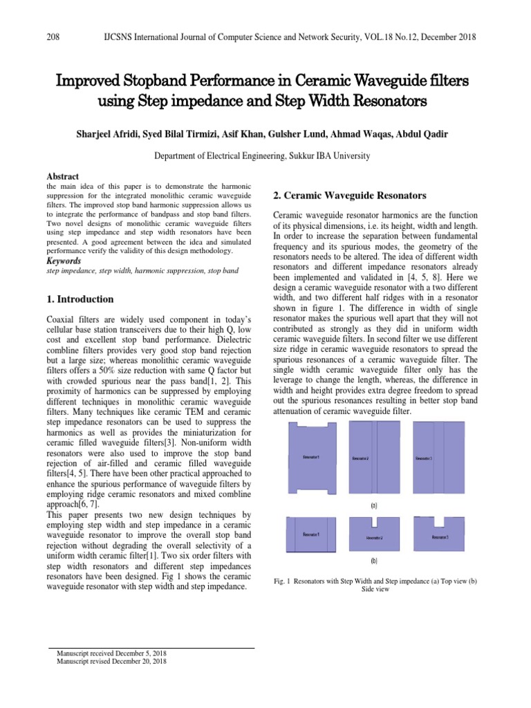 Improved Stopband Performance in Ceramic Waveguide Filters Using Step ...