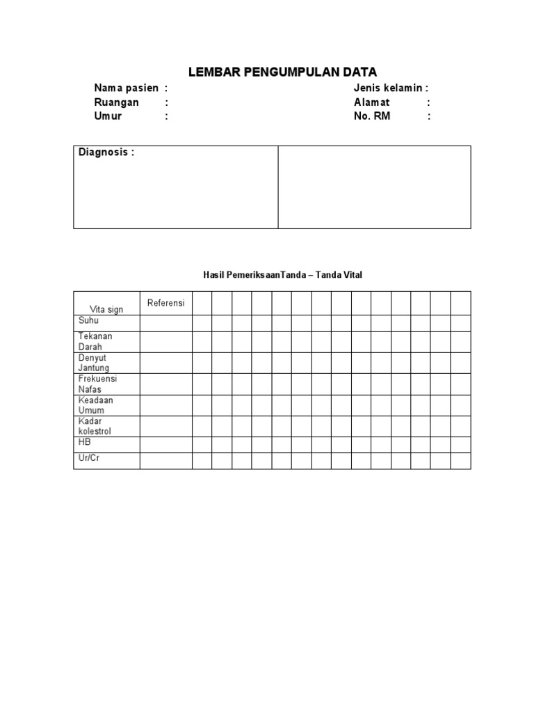 Lembar Pengumpulan Data | PDF