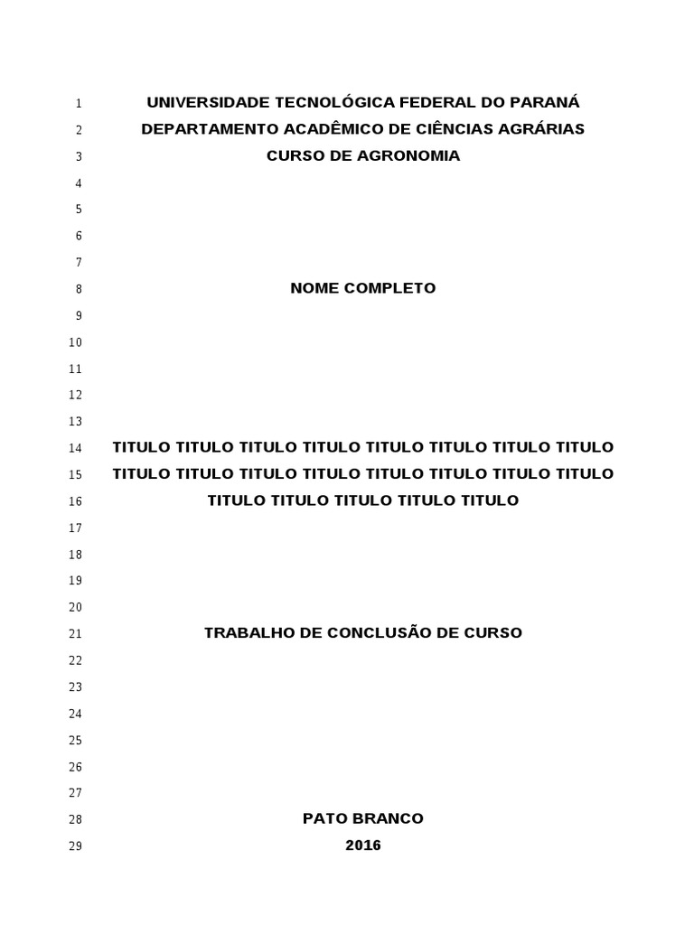 Modelo de Projeto TCC 1 | PDF