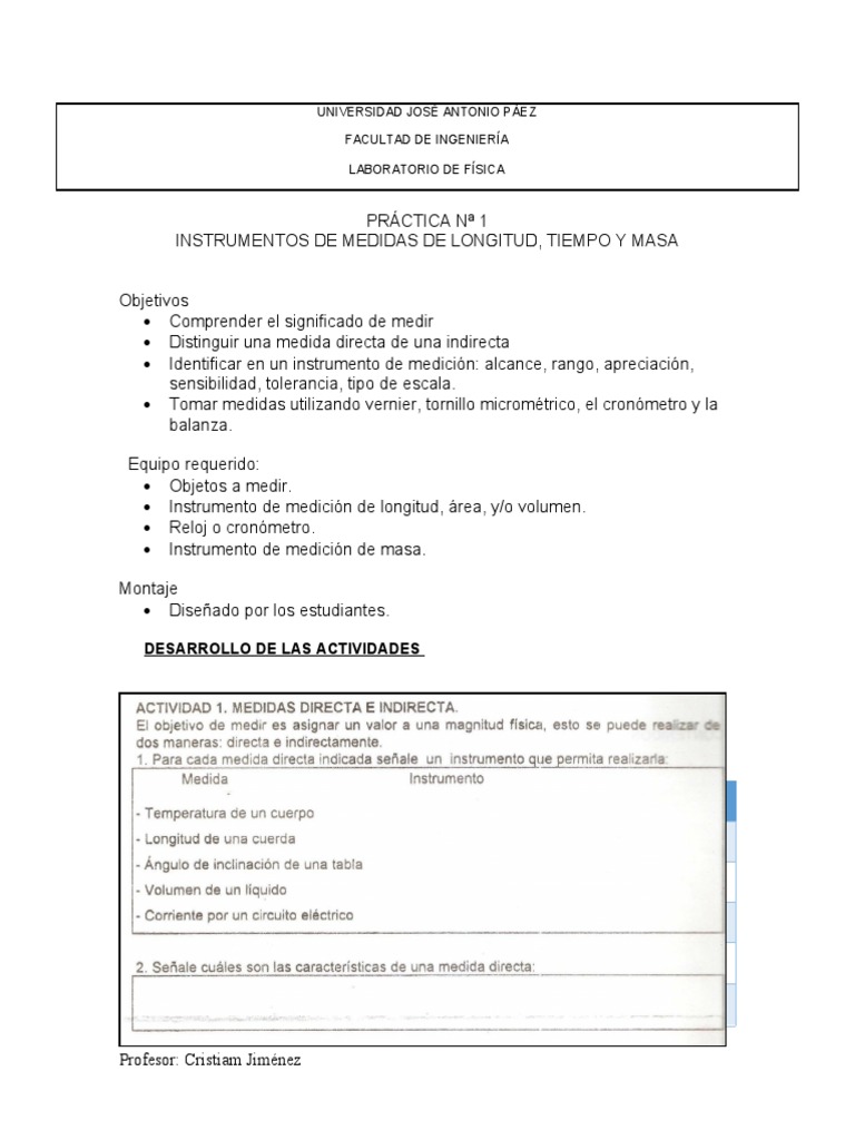 Practica 1 Lab Fisica | PDF | Medición | Volumen