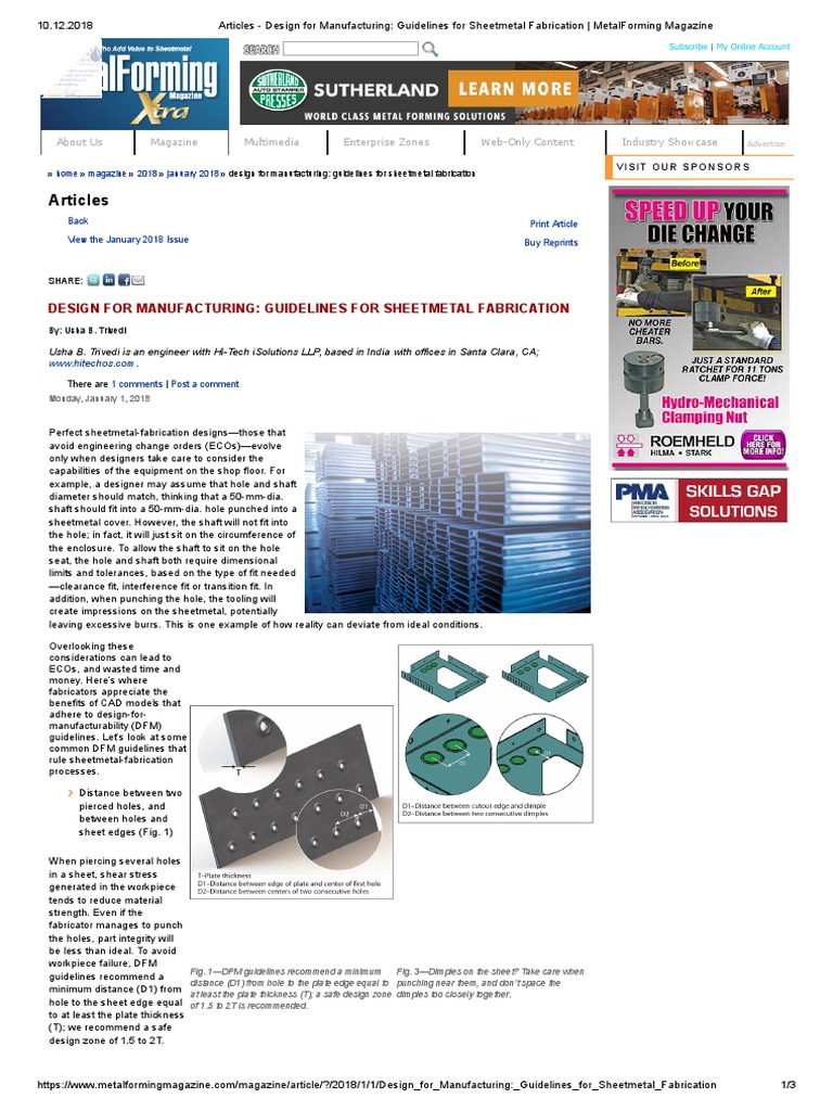 Articles - Design For Manufacturing - Guidelines For Sheetmetal ...