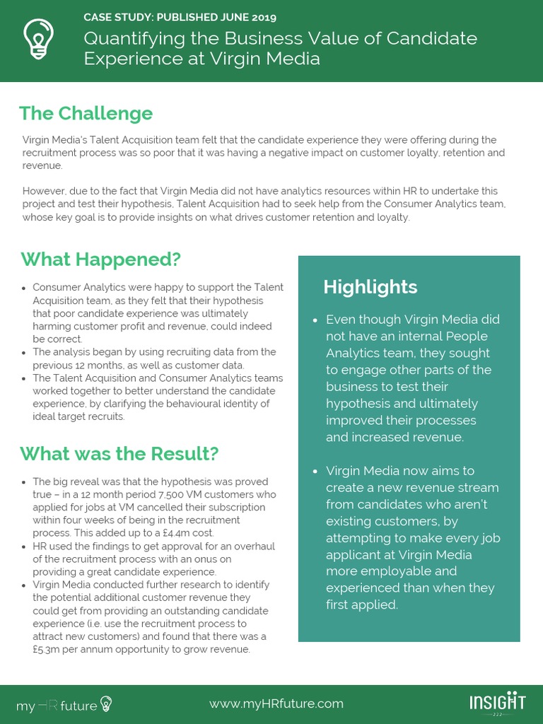 Virgin Media Case Study | PDF | Recruitment | Analytics