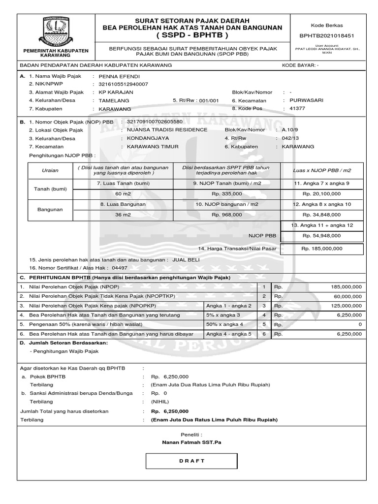 SSPD BPHTB2021018451 | PDF