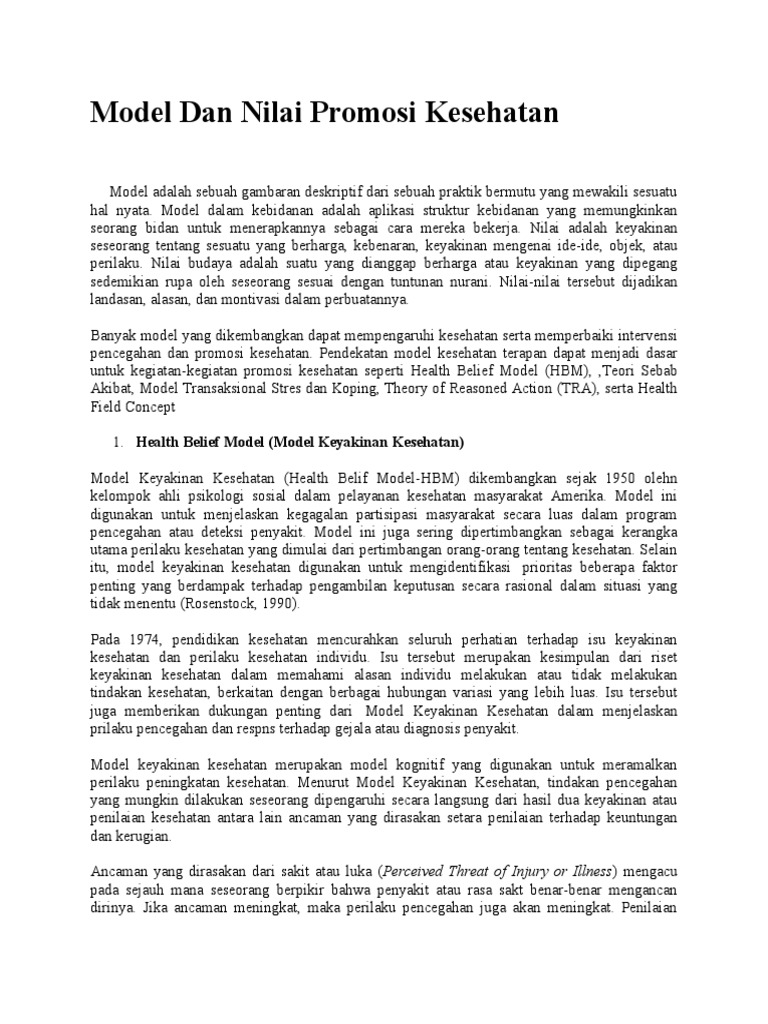 Model Dan Nilai Promosi Macam2 Model | PDF
