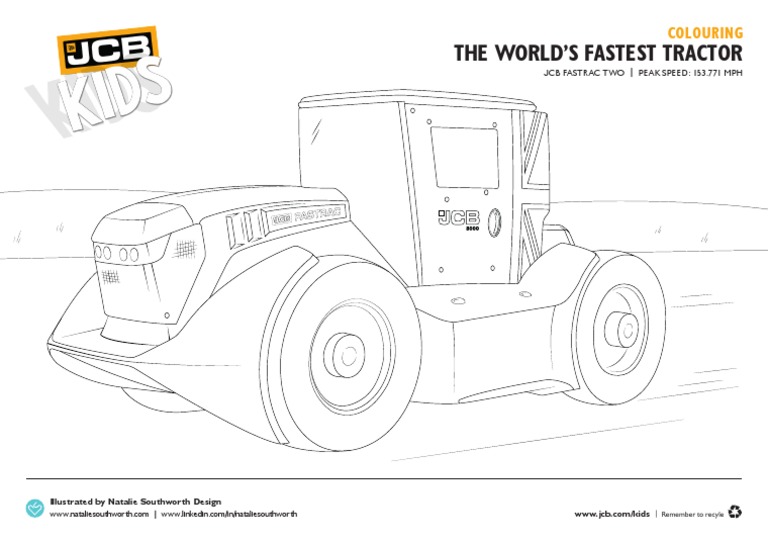 JCB Kids Colouring The Worlds Fastest Tractor | PDF