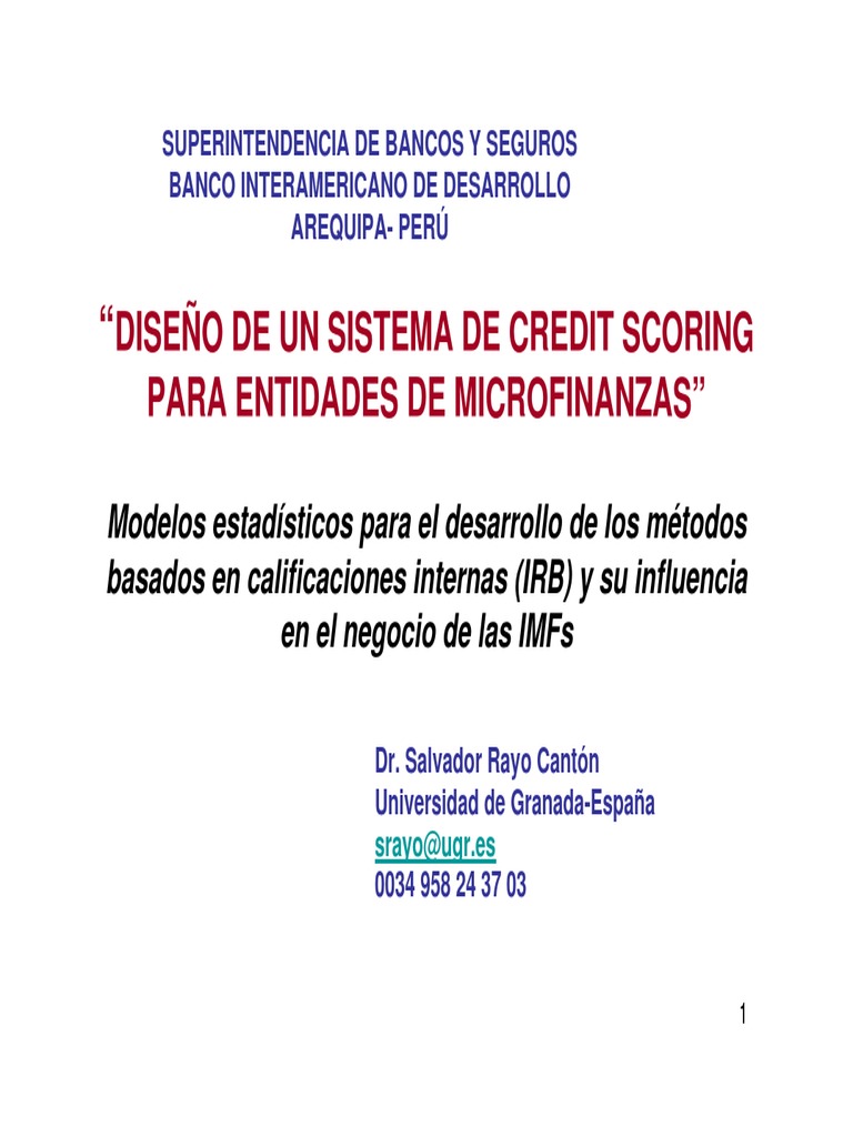 Diseño de un modelo de credit scoring para evaluar el riesgo de ...