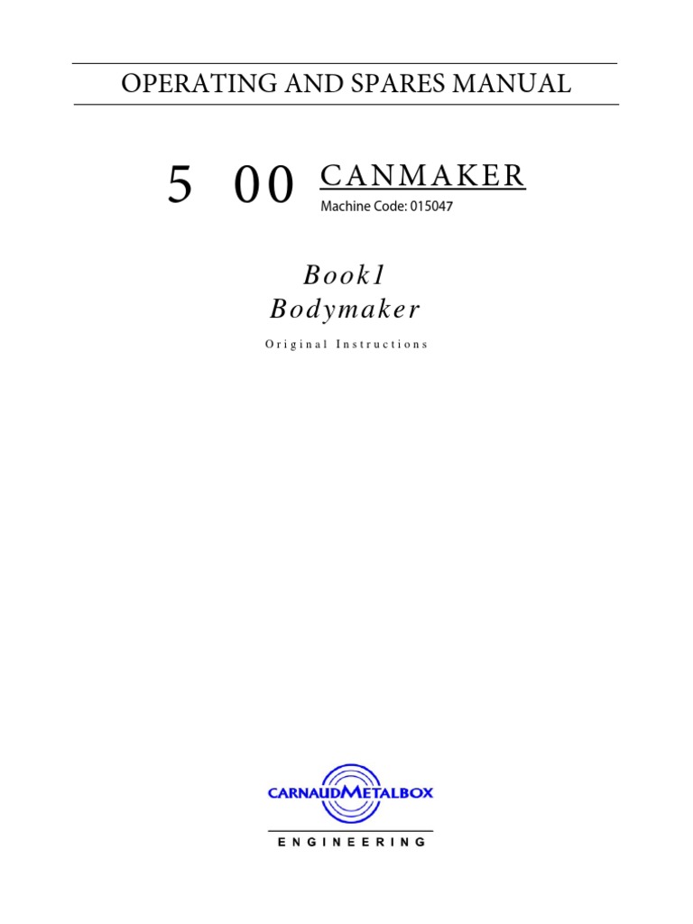 Book 1 Bodymaker CMB - English-1 | PDF | Clutch | Pump