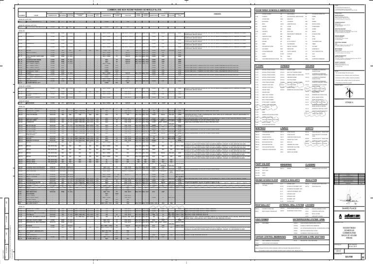 Common and Boh Room Finishes Schedule No.01A: Stage 4 | PDF | Ceiling ...