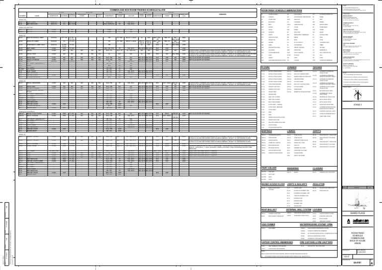 Common and Boh Room Finishes Schedule No.01B: Stage 4 | PDF | Wall ...
