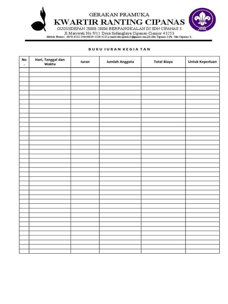 Buku Iuran Kegiatan | PDF