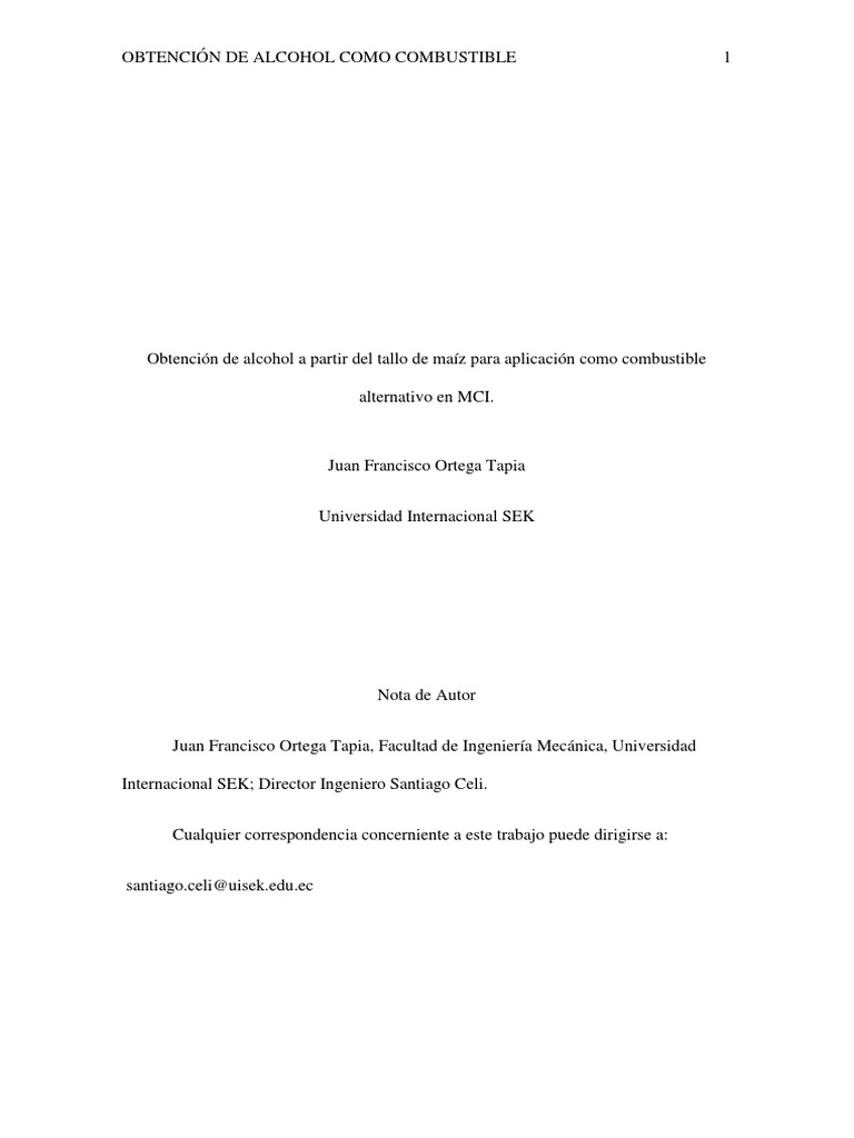 Obtención de Alcohol A Partir Del Tallo de Maíz | PDF | Combustible de ...