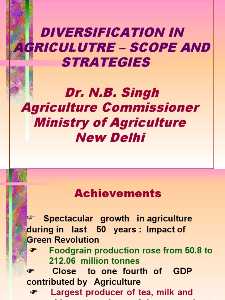 Diversification in Agriculutre - Scope and Strategies | PDF ...